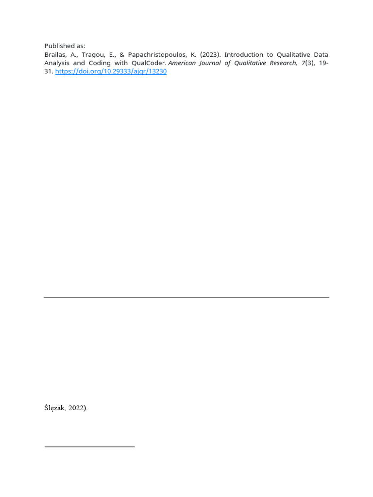 Introduction To Qualitative Data Analysis With Qualcoder Pdf