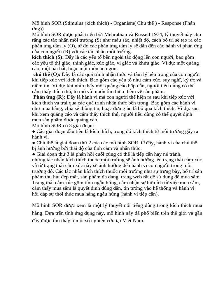 Mô Hình SOR | PDF