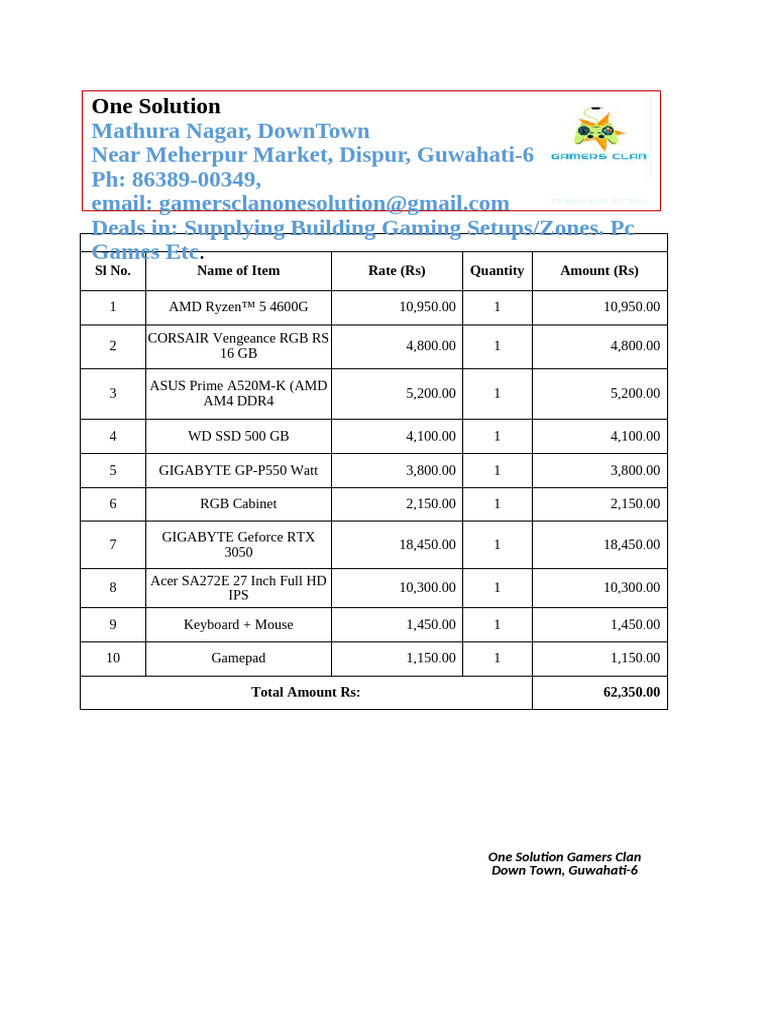 Quotation For PC Build | PDF