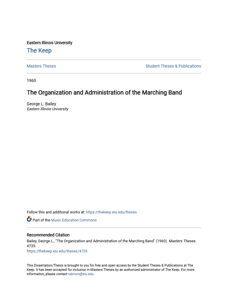 The Organization and Administration of the Marching Band | PDF | Musical Instruments | Aerophones