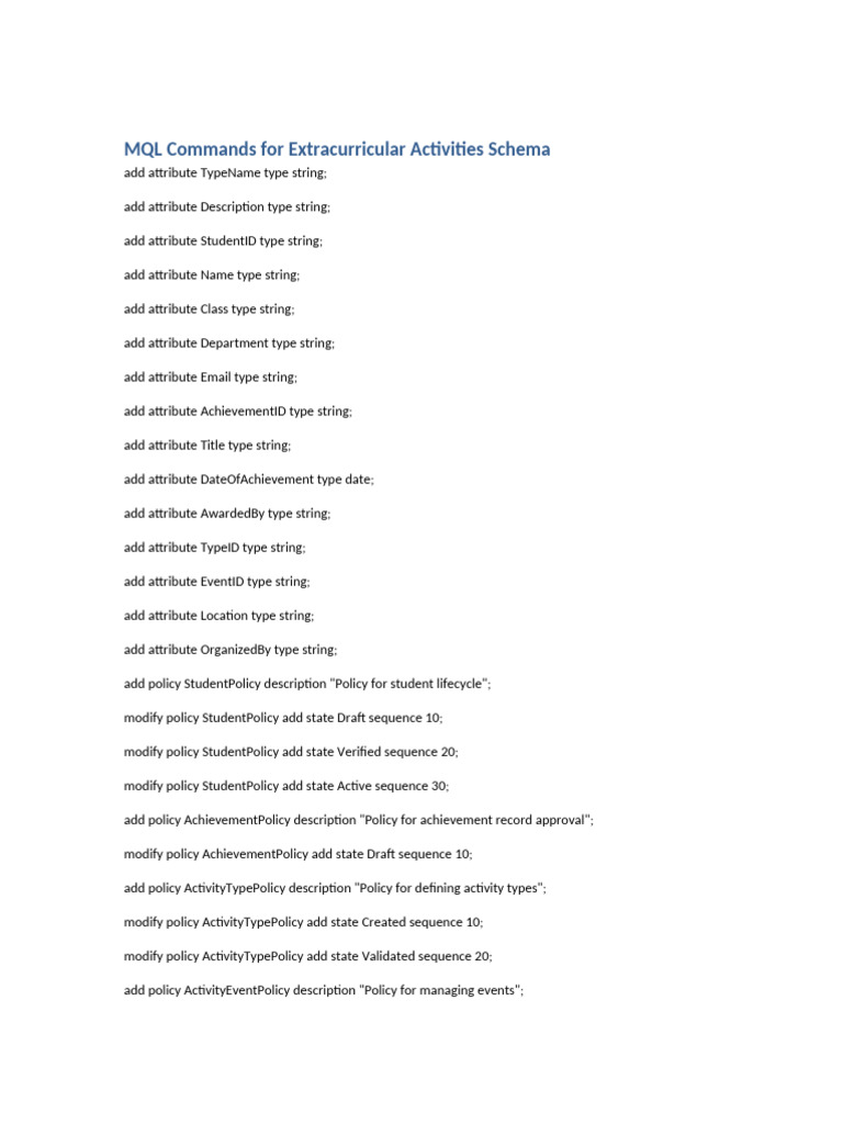 MQL Commands Extracurricular | PDF