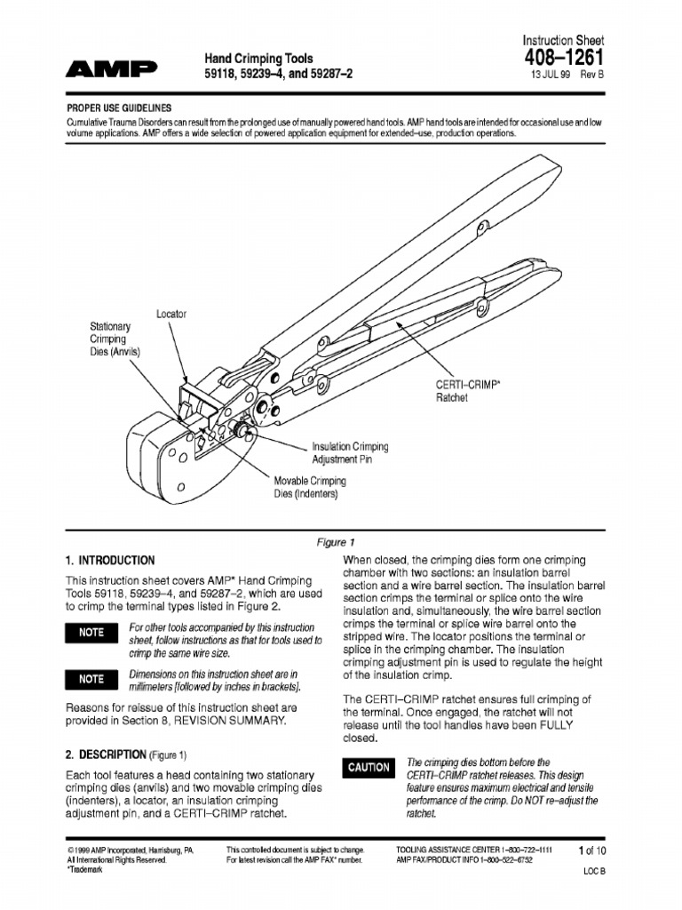 AMP - Hand Crimping Tool | PDF