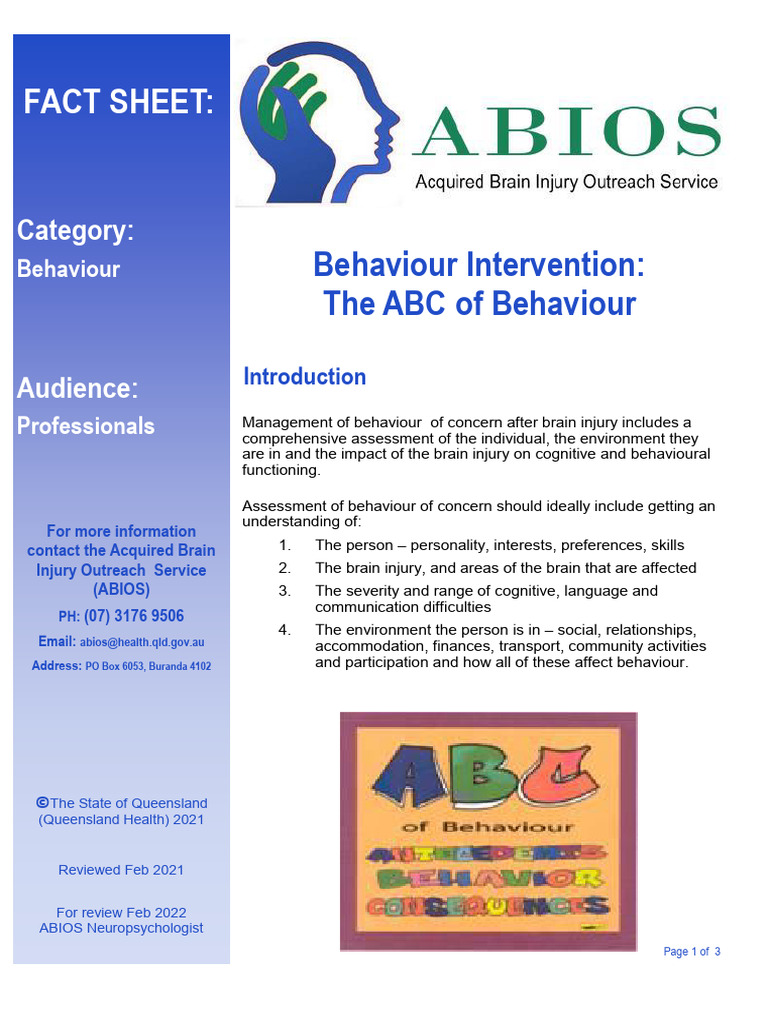 Abc Behaviour Pro | PDF | Behavior | Communication