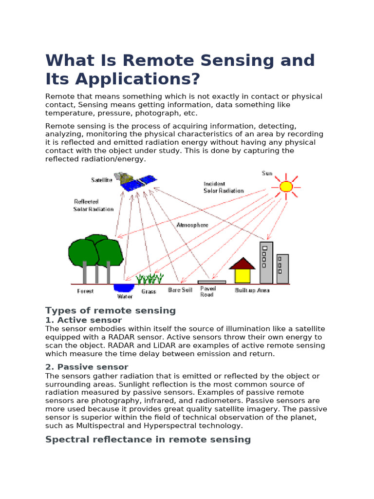 Remote Sensing Definitionand Application | PDF | Remote Sensing | Geography