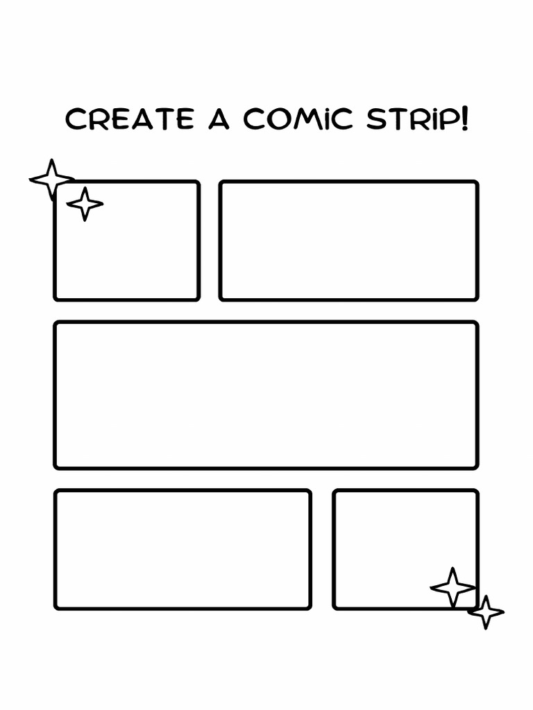 Create a Comic Strip Worksheet in Monochrome Simple Style.pdf | PDF