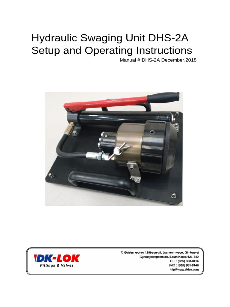 ( +ã ) Dhs-2a - Hydraulic Swaging Unit Manual (Dec.2018) - 2 | PDF ...