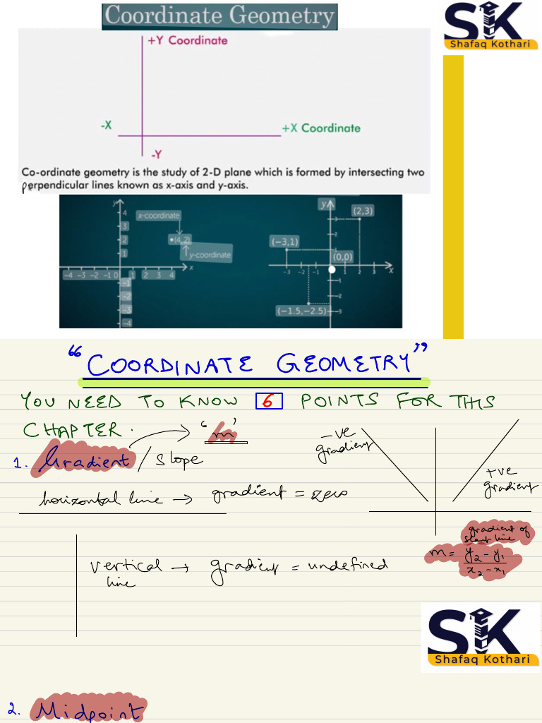 Coordinate Geometry Introduction | PDF | Slope | Line (Geometry)