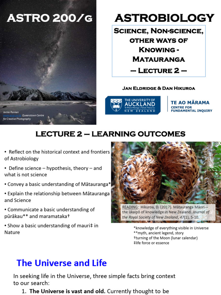 ASTRO200G Lecture 02 HistoryAstrobio-ScientificMethod 2024 | PDF | Astrobiology | Mars