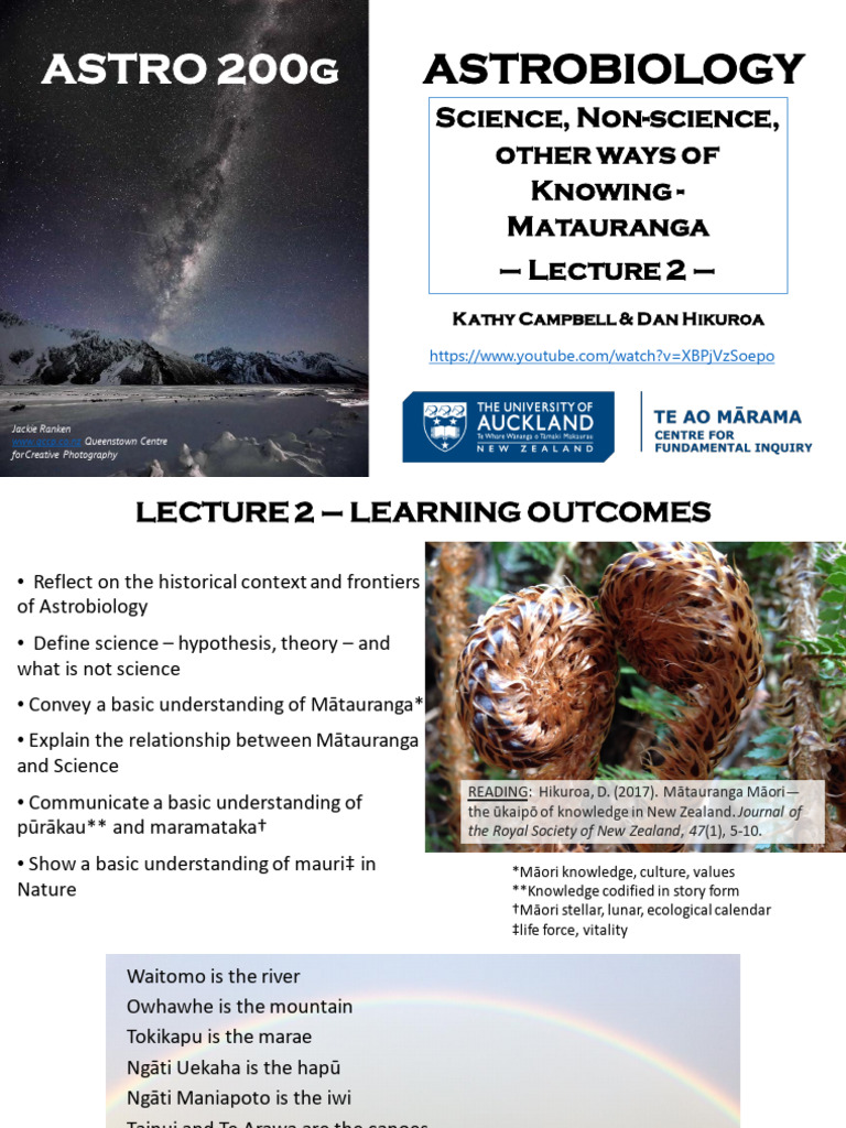 ASTRO200G Lecture 02B Mātauranga DCHH 2024 | PDF | Māori