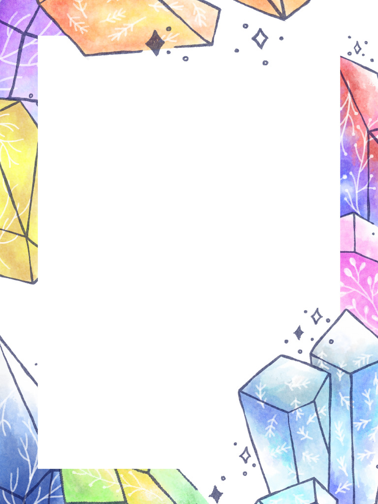 Colorful Illustrated Crystal Page Border | PDF