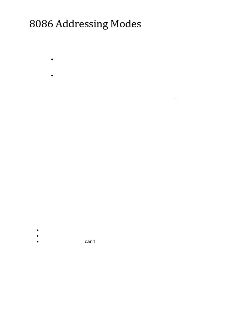2.6 Addressing Modes in 8086 | PDF | Pointer (Computer Programming) | Computer Hardware
