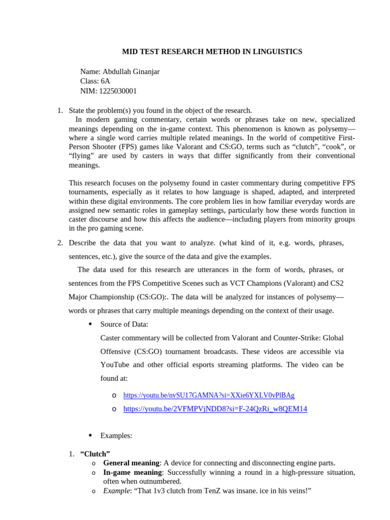 Abdullah Ginanjar (1225030001) - UTS Research Methods | PDF | Semantics | Word