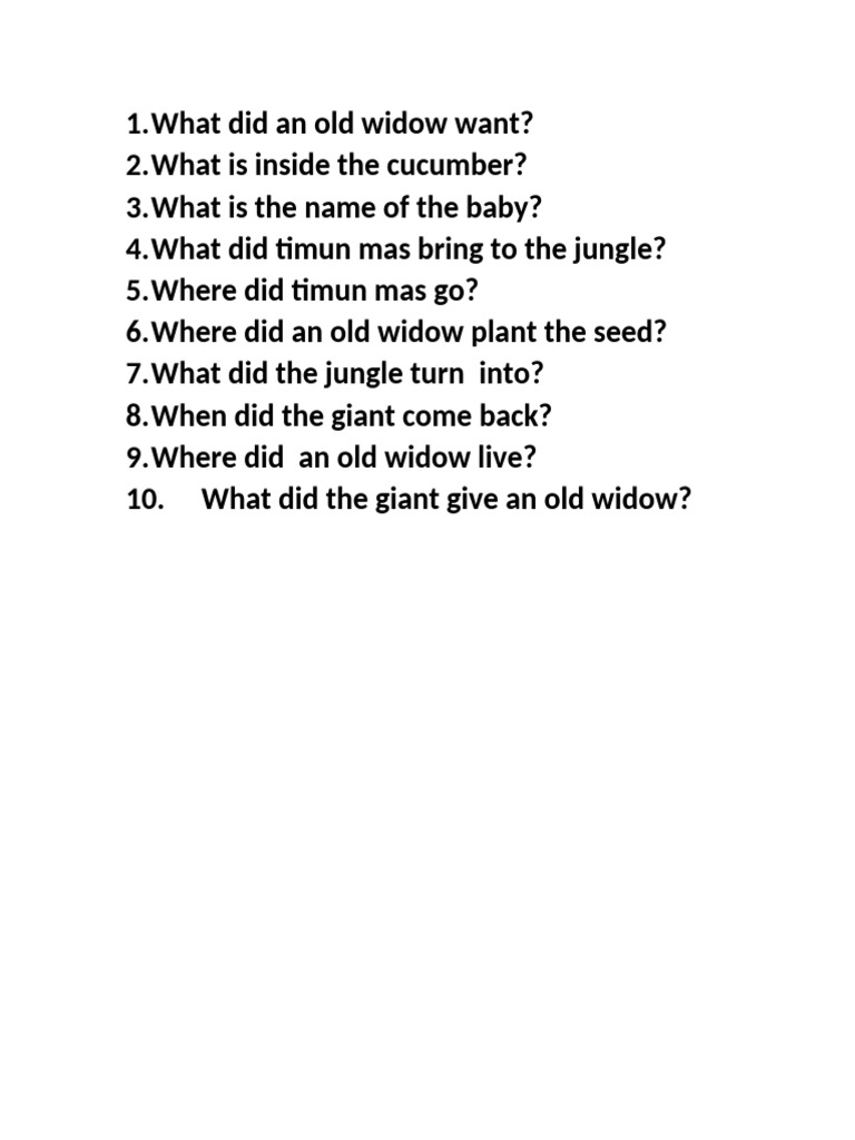 Soal Timun Mas | PDF