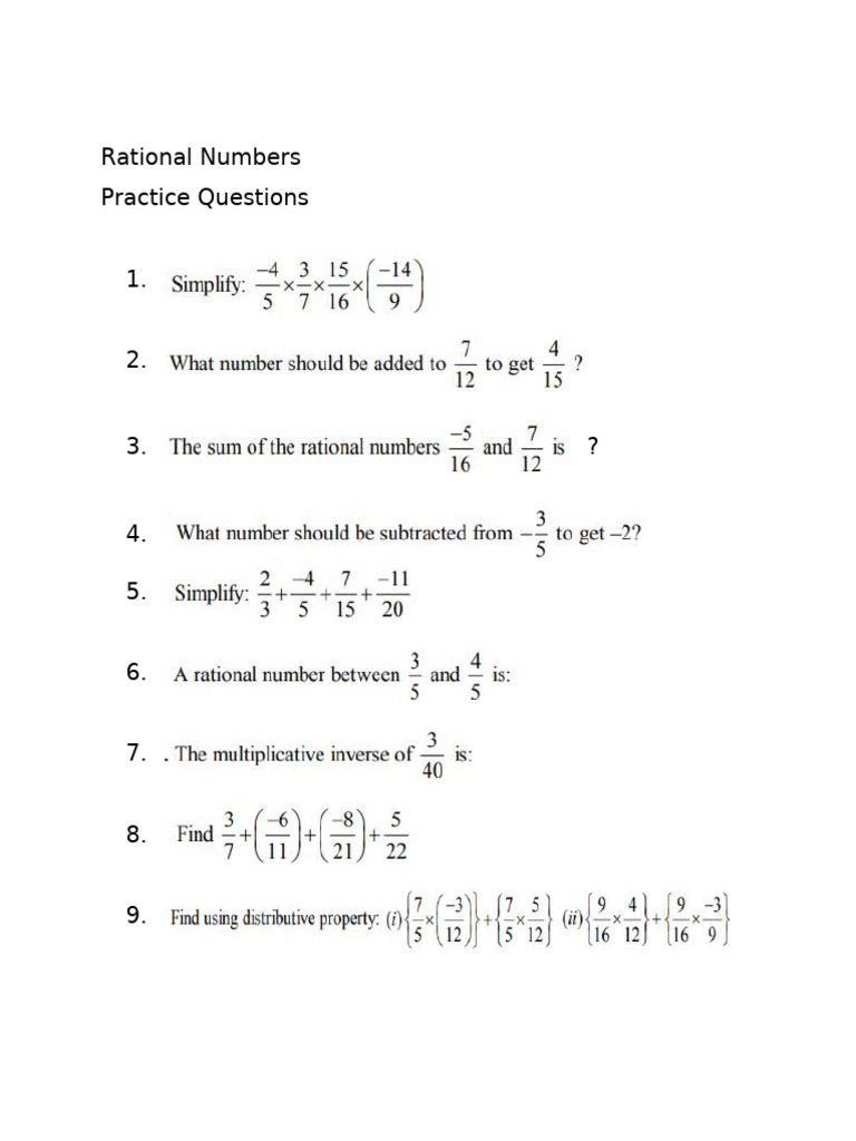 Rational Numbers | PDF