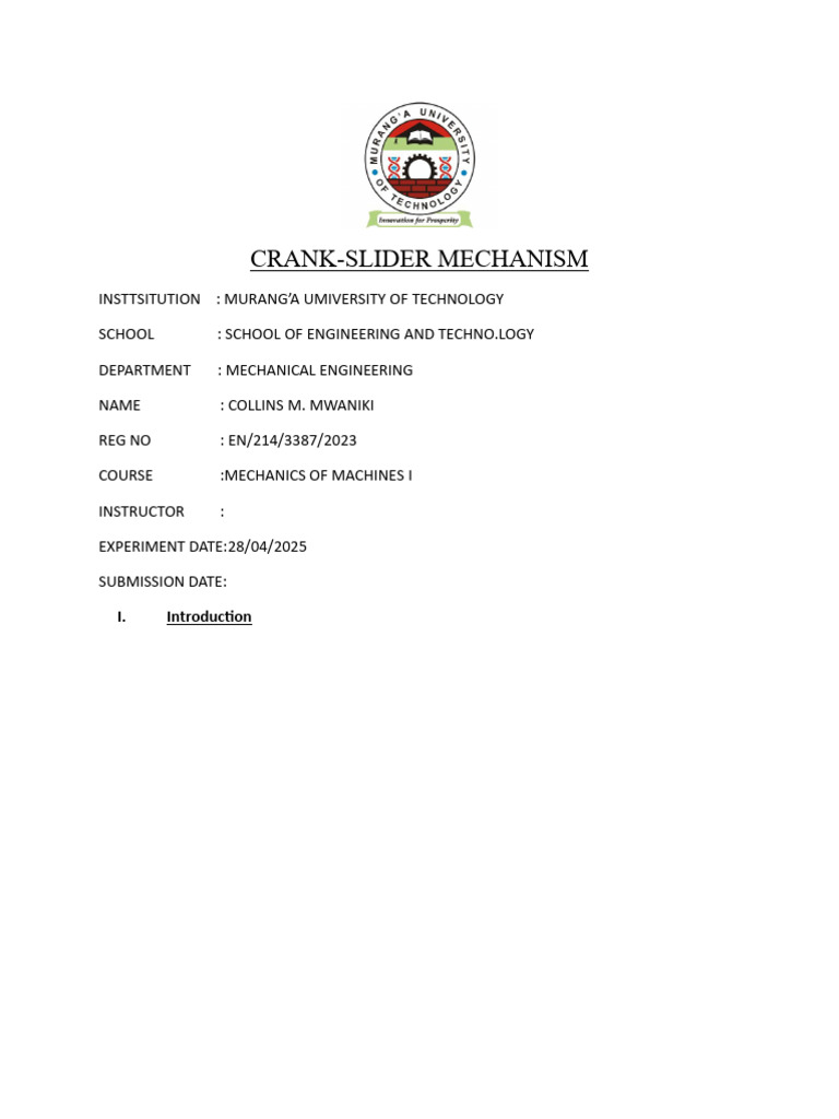 Crank and Slider Mechanisms 01b | PDF | Mechanical Engineering | Mechanics