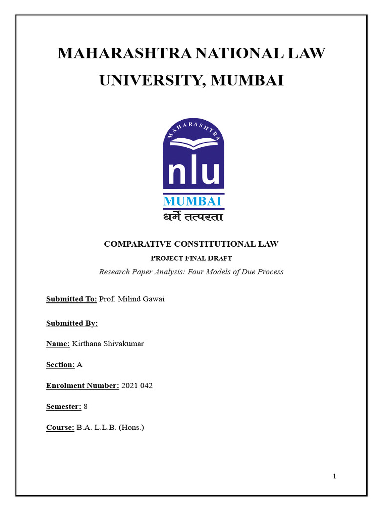Comparative Constitution | PDF | Due Process Clause | Substantive Due ...