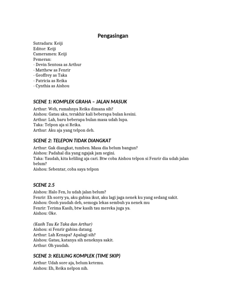 Naskah_Film_Pendek_Grup_Pertemanan | PDF