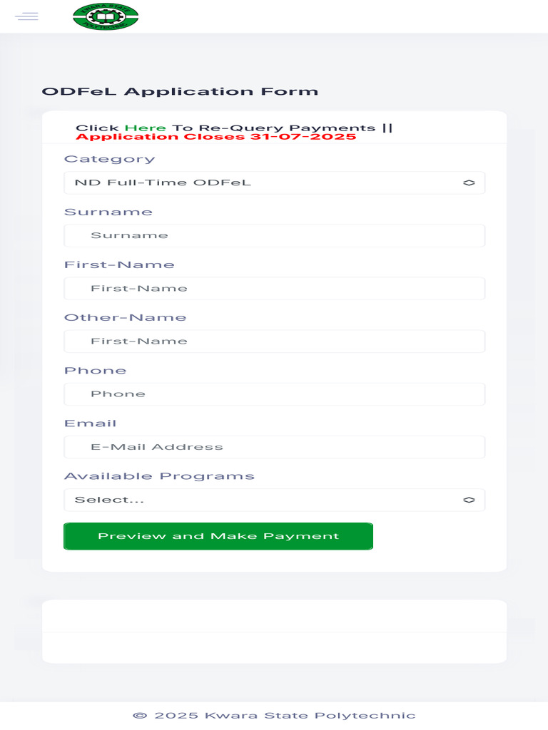 Apply Kwara State Polytechnic | PDF