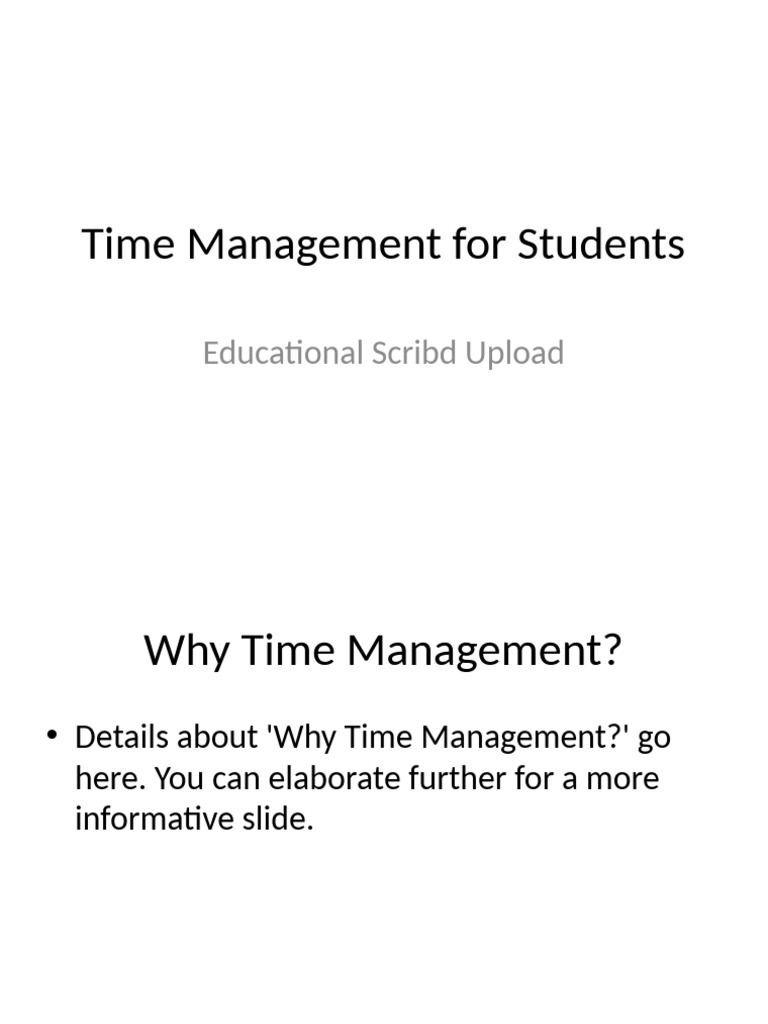 Time Management For Students | PDF