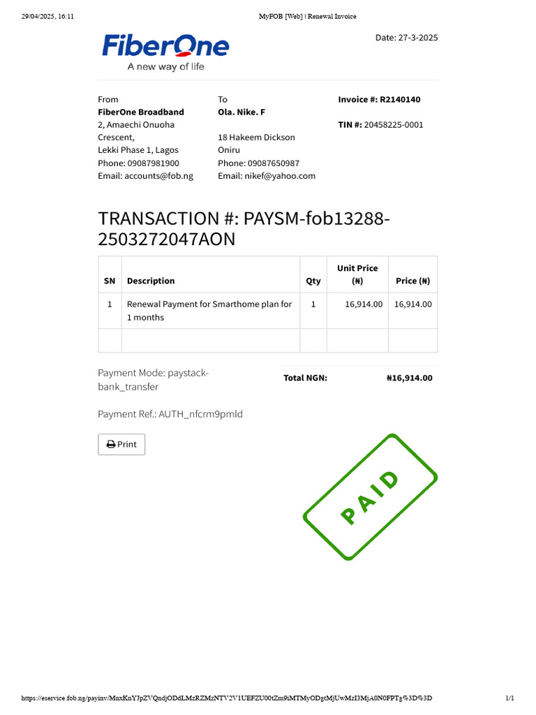 Data Invoice - March | PDF