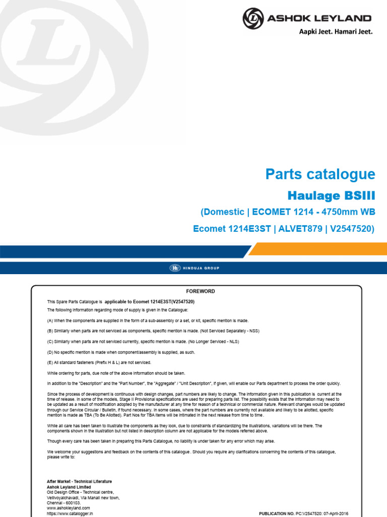 Leyland Ecomet 1214 Est | PDF | Axle | Fuel Injection