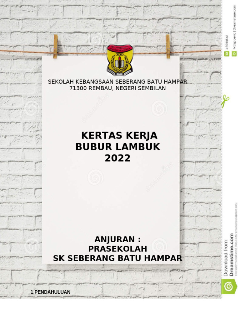 KERTAS KERJA BUBUR LAMBUK | PDF
