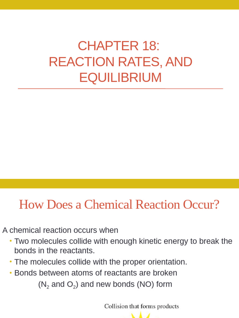 U13 Ch18 Kinetics and Equilbrium | PDF | Reaction Rate | Chemical Equilibrium