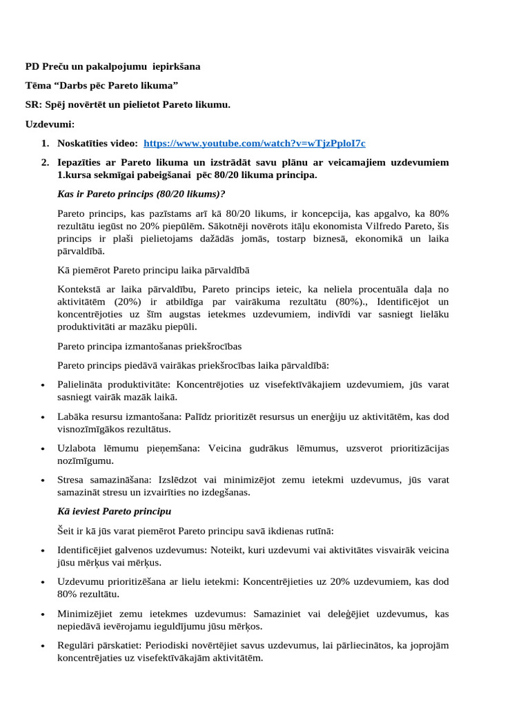 PD Pareto Princips | PDF