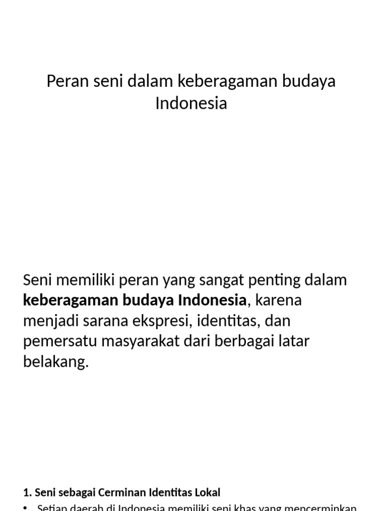 Peran Seni dalam Kebudayaan Indonesia | PDF