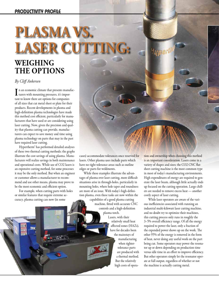 Plasma vs Laser Cutting Weighing the Options | PDF | Laser | Optical Fiber