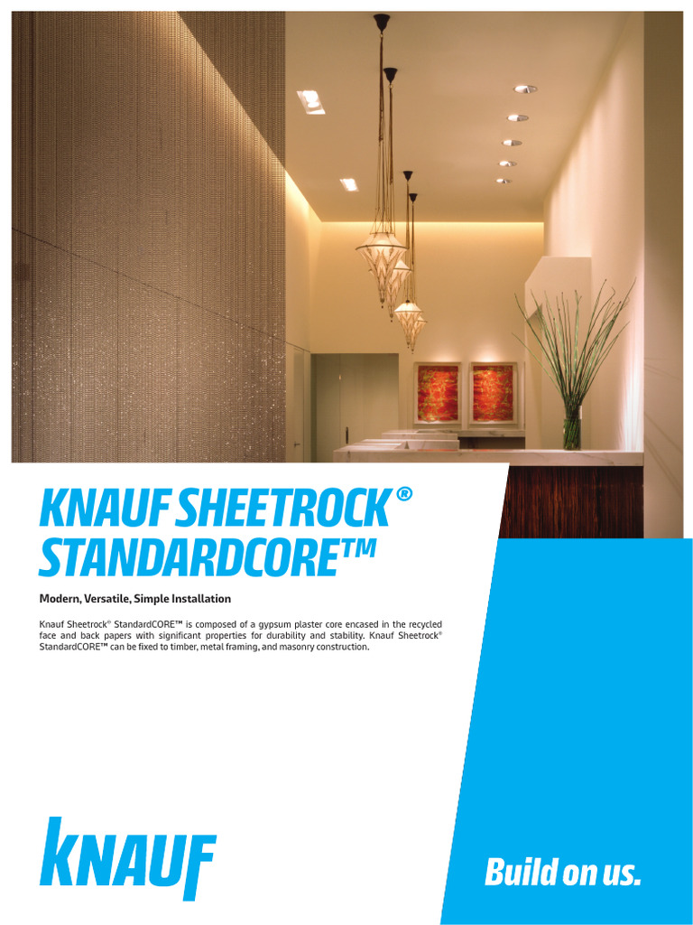 Knauf Sheetrock StandardCORE Overview | PDF | Drywall | Building ...