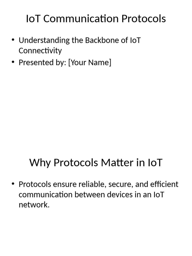 IoT Communication Protocols Presentation | PDF