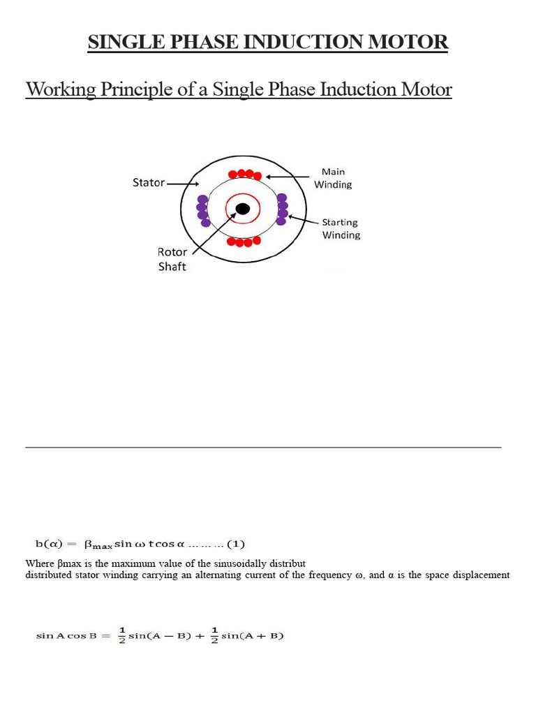 Single Phase Induction Motor | PDF | Electric Motor | Capacitor