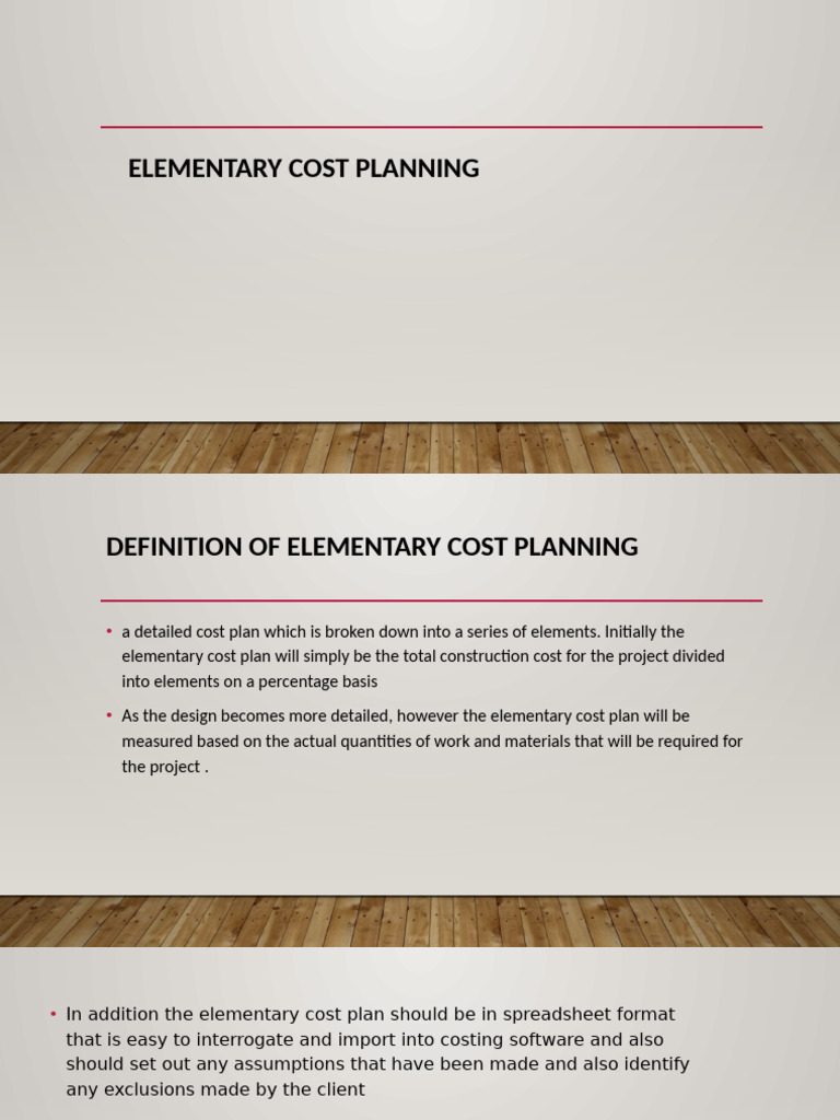 Elementary Cost Planning Presentation Edited - 084848 | PDF | Budget ...