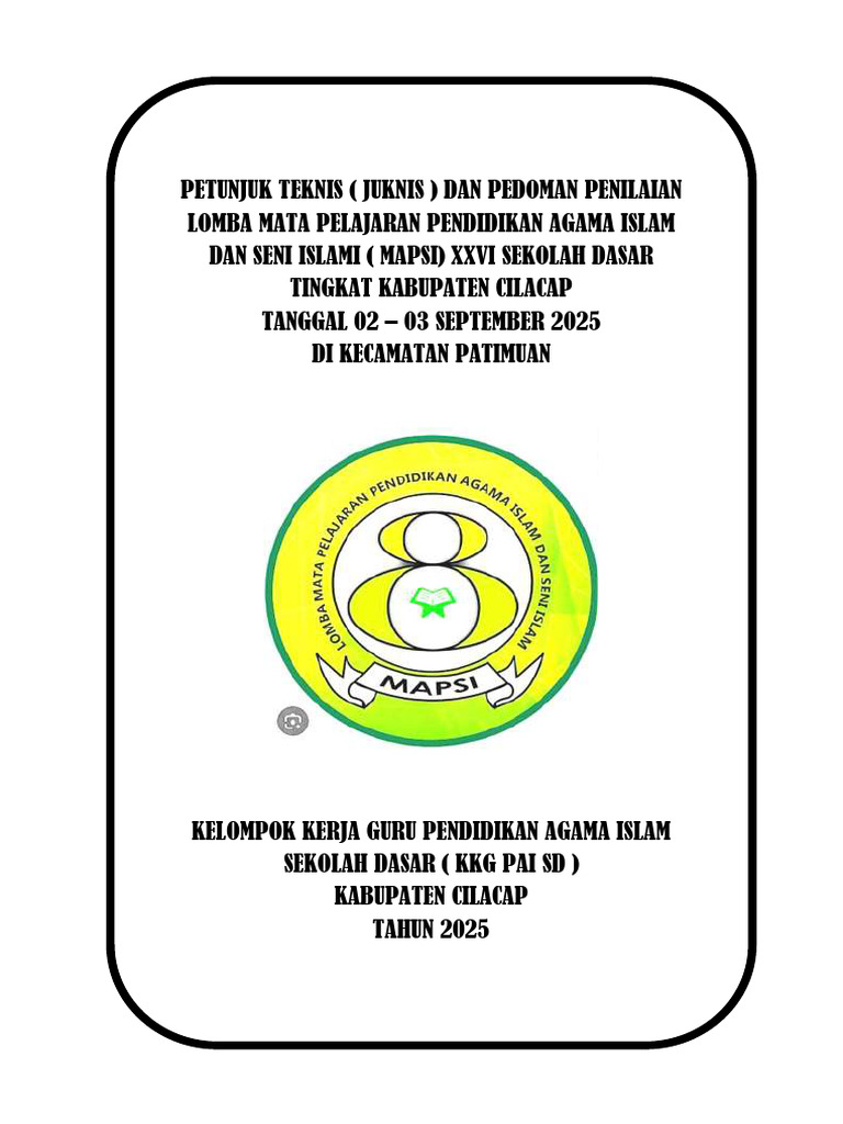 Juknis Lomba MAPSI SD 2025 Cilacap | PDF