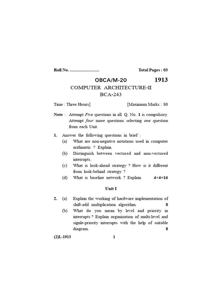 Bca 4 Sem Computer Architecture 2 1913 2020 | PDF | Applied Mathematics | Computer Hardware