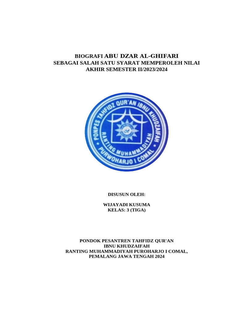 Biografi Abu Dzar Al-Ghifari | PDF