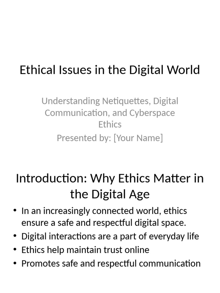 Digital Ethics and Netiquette Guide | PDF