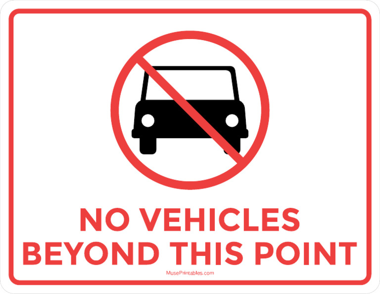 No Vehicles Beyond This Point Sign Watermarked | PDF