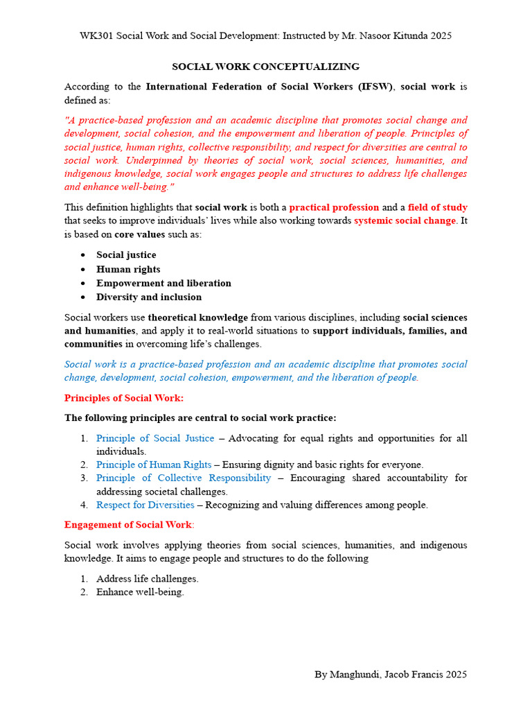 Conceptualization of Social Work | PDF | Social Work | Sustainability