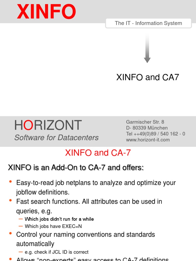 Xinfo - Scheduler Zos - Ca7 | PDF | Computer Data | Areas Of Computer ...