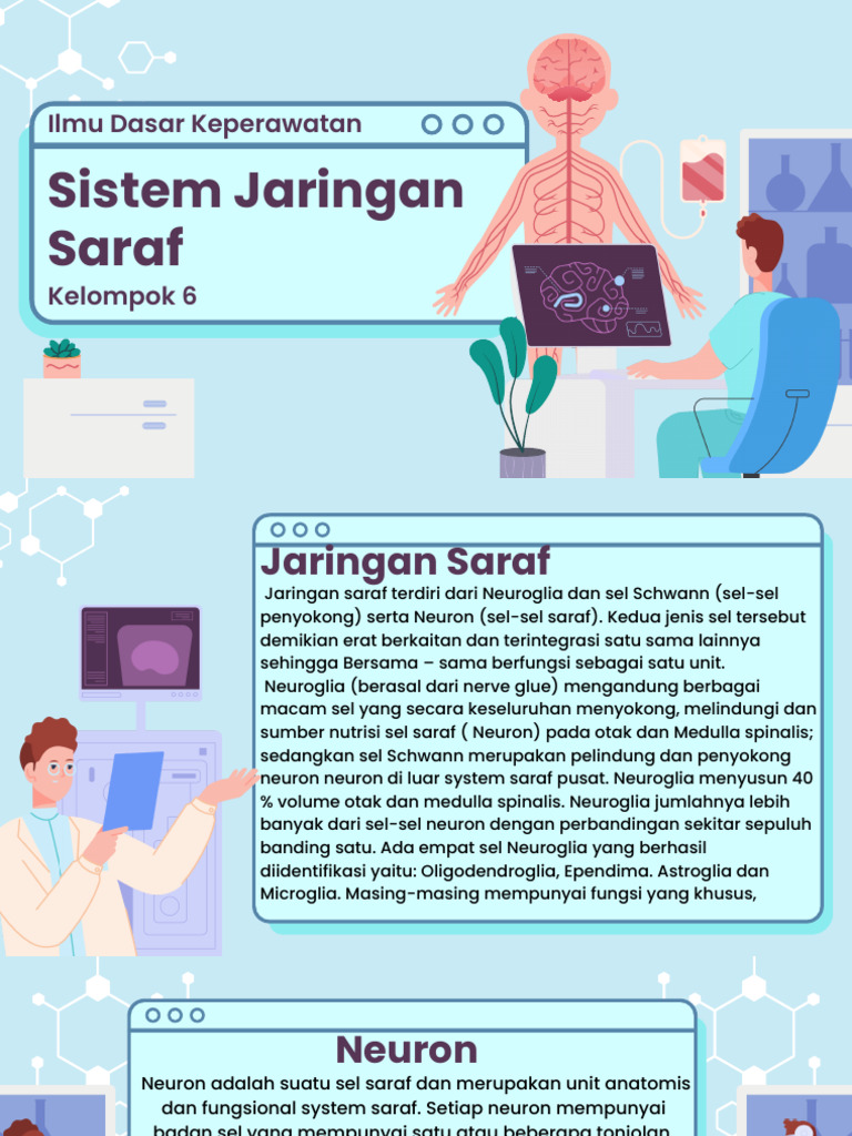 Sistem Saraf Manusia Presentasi Pendidikan Biru Dan Krem Simpel Dan ...