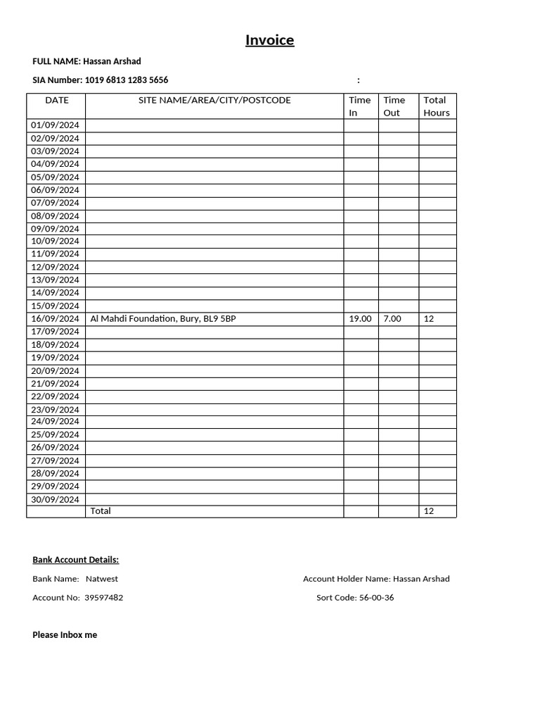 Time Sheet | PDF