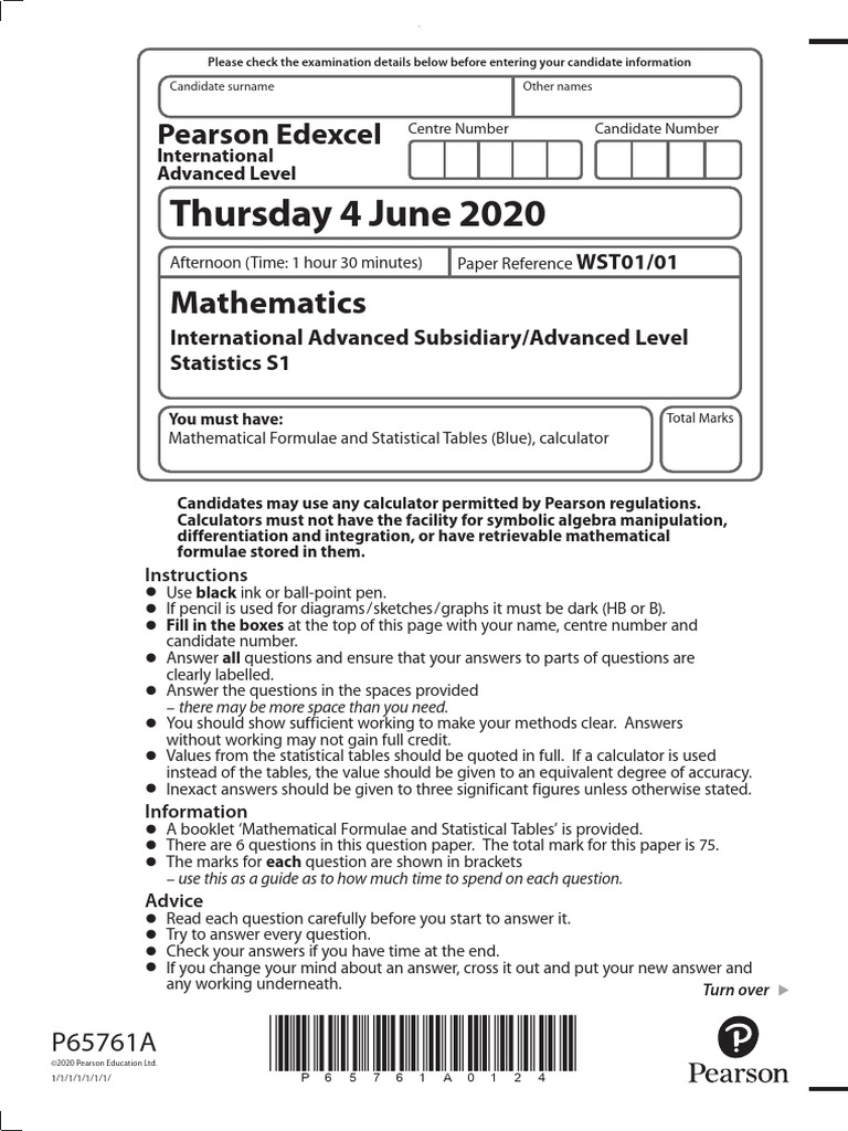 Edexcel S1 合集 | PDF | Quartile | Descriptive Statistics