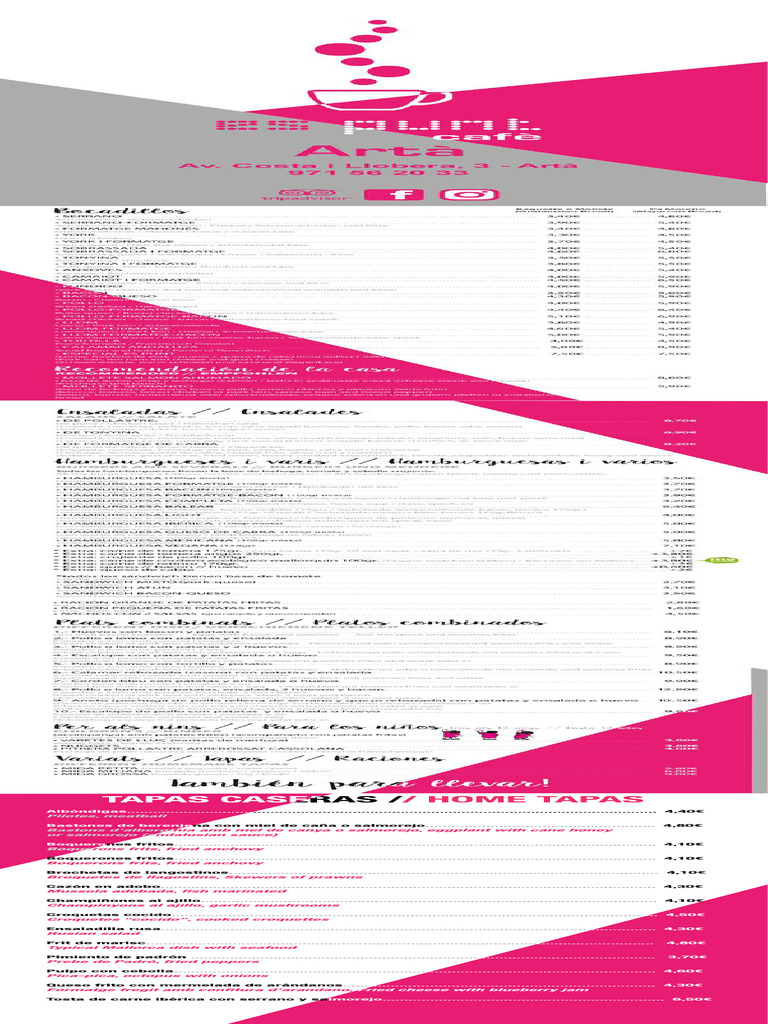 WP Contentuploads202005carta Menu Spunt Arta Originales PDF | PDF