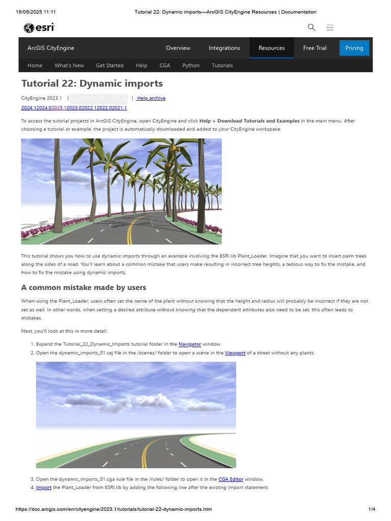 Tutorial 22_ Dynamic imports—ArcGIS CityEngine Resources _ Documentation | PDF | System Software ...