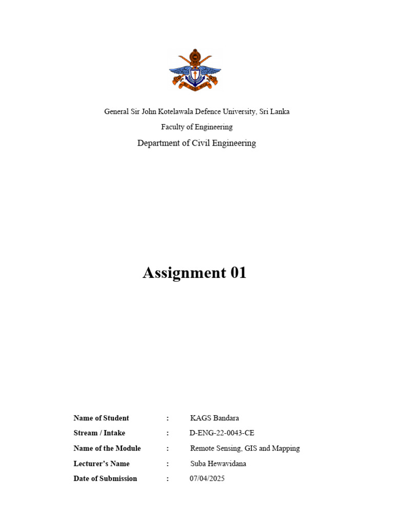 D Eng 22 0043 Gis Assignment | PDF