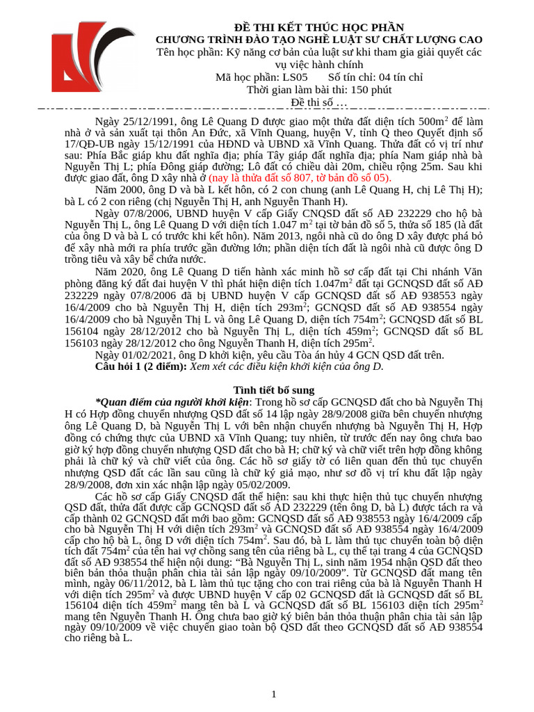 De LS CLC Tháng 10.2022 - GCN | PDF