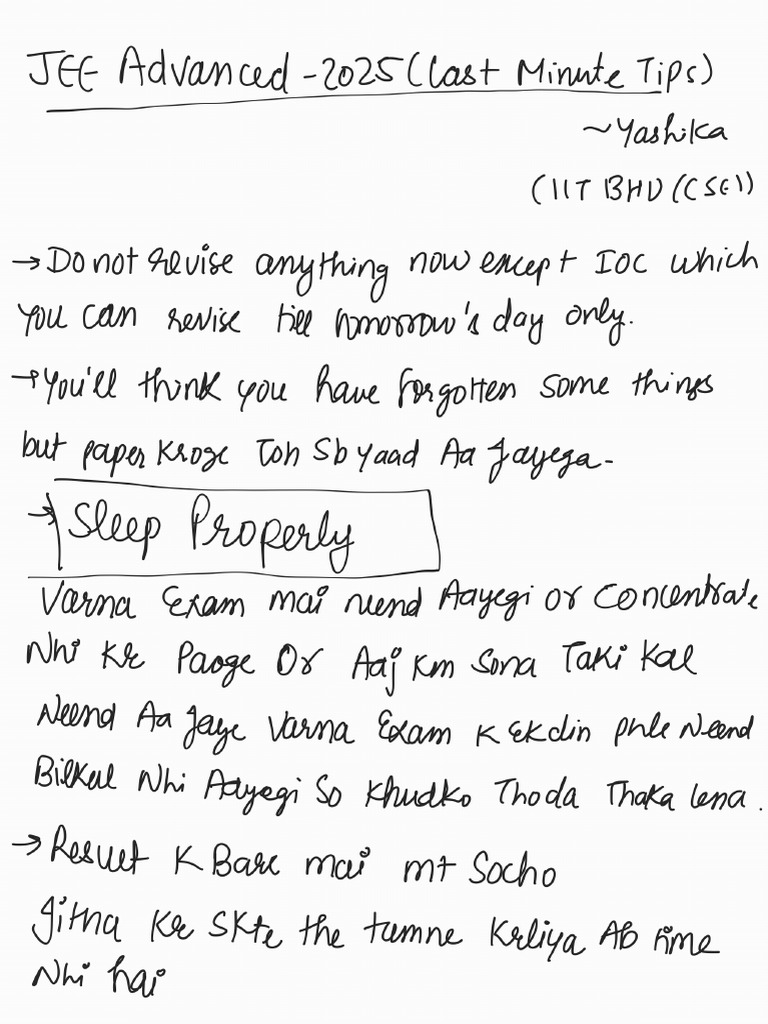 Yashika (IIT BHU) - JEE Adv | PDF