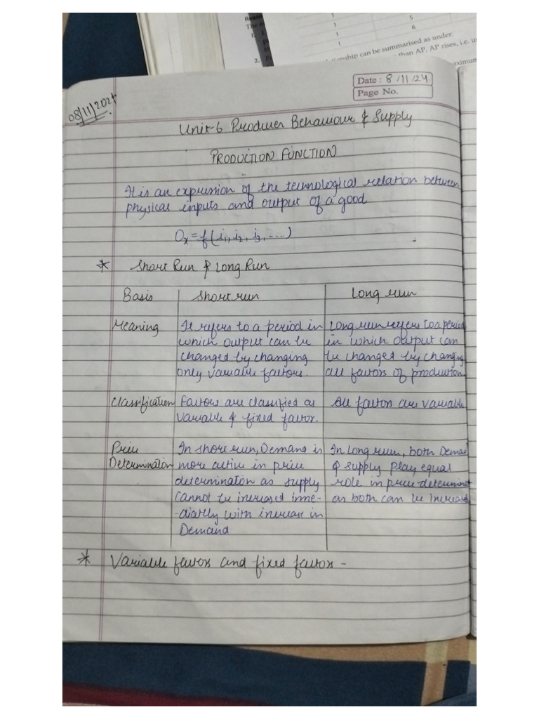 M Unit3 Part 1 Production Function | PDF